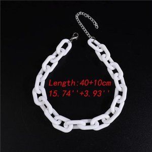 Other | Yertter Boho Long White Acrylic Link Chain Choker Resin Chunky ...